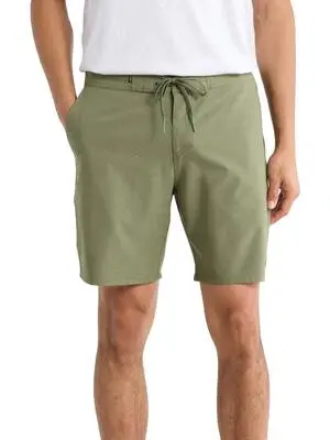 TENŌRE Striped Board Shorts - Olive