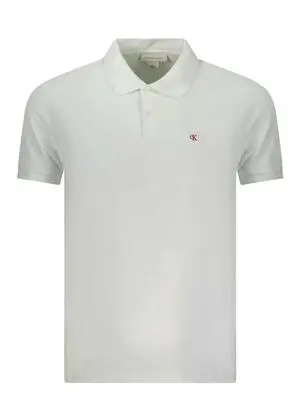 Calvin Klein Embroidered-logo Polo Shirt - White