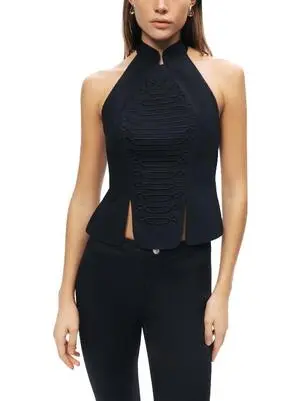 NOCTURNE Halter Neck Top - Black