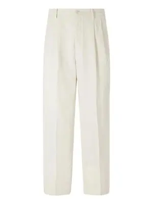 KAPTAIN SUNSHINE Tapered Cotton And Linen-blend Trousers - Neutrals