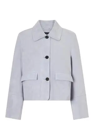 ARMA Suede Cropped Jacket - Blue