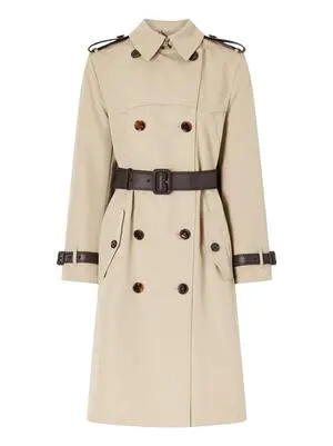 Burberry Foxfield Silk And Cotton-Blend Trench Coat Neutrals