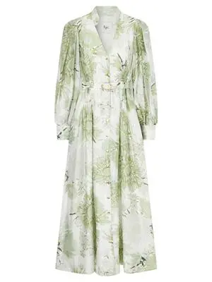 Aje Reflector Organza Maxi Dress - Green
