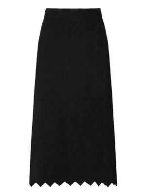 LIBEROWE Remi Crocheted Midi Skirt - Black