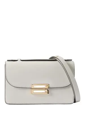 Victoria Beckham Dorian Small Leather Shoulder Bag Silver