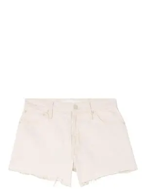 MOTHER The Dodger Frayed Denim Shorts - Neutrals