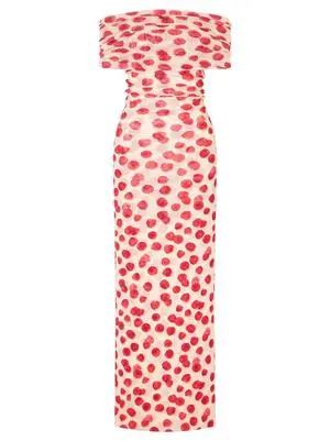 Stella McCartney Printed Chiffon Midi Dress - Red