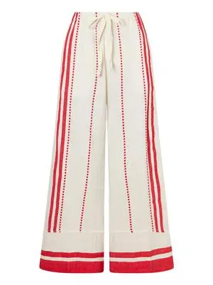 LEMLEM Desta Straight-leg Cotton Pants - Red