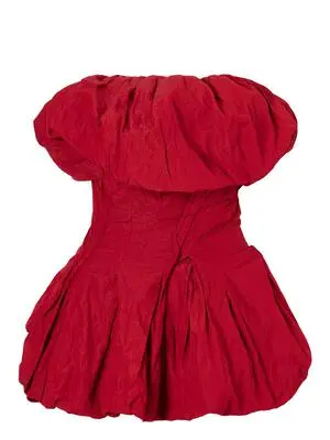 Magda Butrym Gathered Cotton-blend Blouse - Red