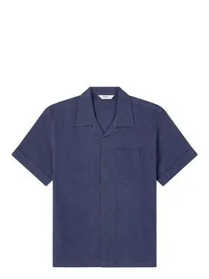 3sixteen Convertible-collar Linen And Cotton-blend Shirt - Blue