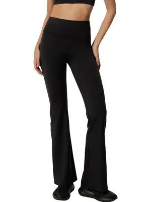 Lilysilk Silk Contour High-rise Flared Leggings - Black