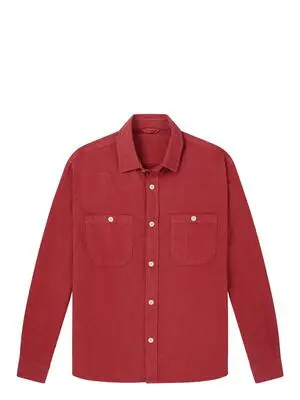 3sixteen Cotton And Linen-blend Overshirt - Red