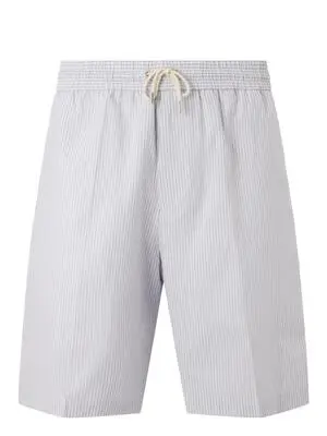 Paul Smith Straight-leg Striped Cotton Shorts - Blue