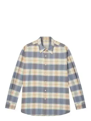 Auralee Checked Wool-poplin Shirt - Brown