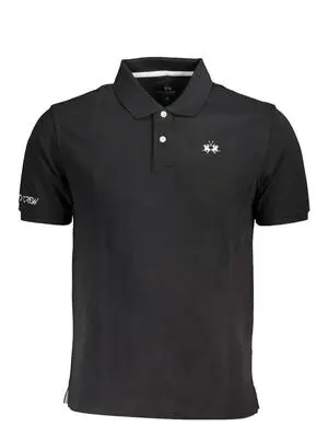 LA MARTINA Logo-embroidered Polo Shirt - Black