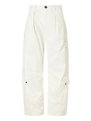 Citizens Of Humanity Flight Pleated Organic Cotton-blend Twill Barrel-leg Pants - Neutrals