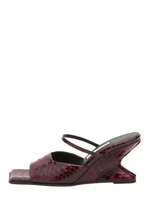 MIISTA Egle Snake Print Heeled Sandals - Red