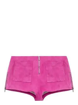 Loewe X Paula's Ibiza Side-zip Suede Mini Shorts - Pink