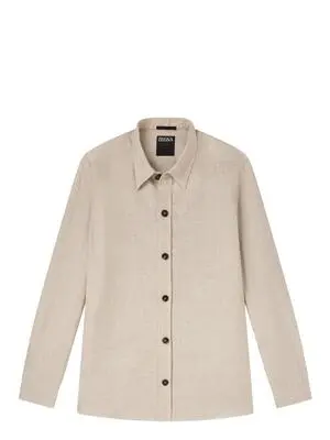 ZEGNA Zegna - Cashmere, Linen And Silk-Blend Overshirt - Men - Neutrals - S