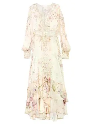 Camilla Camilla Adorned In Aranjuez Floral-Print Maxi Dress Neutrals