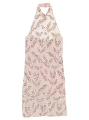 ANIYE BY Sequin-embellished Halter-neck Mini Dress - Neutrals