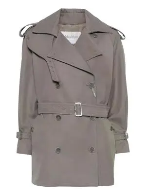 Max Mara Double-breasted Belted Trench Coat - Grey