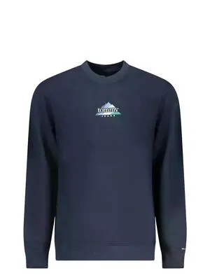 Tommy Hilfiger Logo-print Crewneck Cotton Sweatshirt - Blue