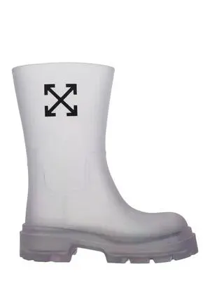 Off-White Ankle Boots With Lug Sole And Arrow Logo - White