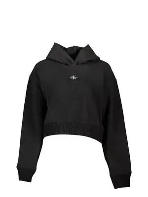 Calvin Klein Patch Cropped Hoodie - Black