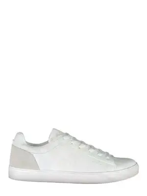 NAPAPIJRI Suede-panelled Leather Sneakers - White