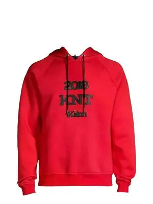 Kiton Logo-print Raglan-sleeve Hoodie - Red