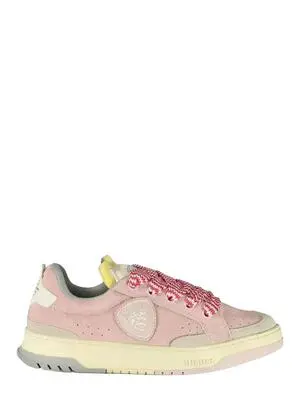 BLAUER. Suede Lace-Up Sneakers Pink