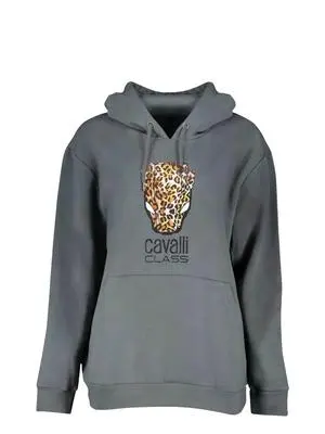 Roberto Cavalli Logo-detail Pocket Hoodie - Grey