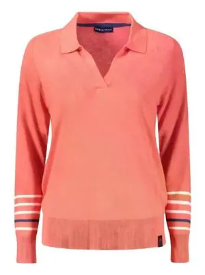 NORTH SAILS V-neck Sweater With Striped Cuffs - Orange