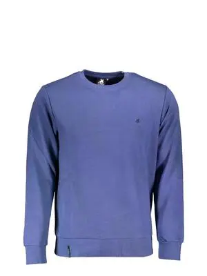 U.S. Grand Logo-embroidered Crew-neck Cotton Sweatshirt - Blue