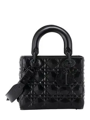 DIOR Christian Dior Abcdior Lady Dior Bag Diamond Motif Cannage Calfskin Small