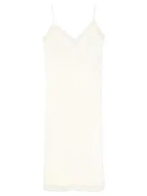 RÓHE Lace-Trim Midi Dress Neutrals