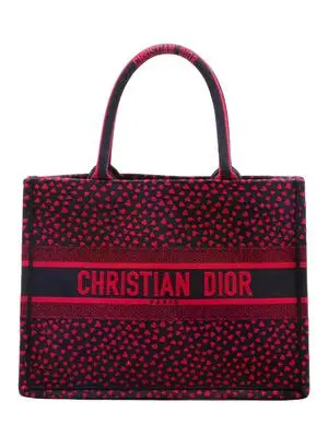 Dior Canvas Pop Hearts I Love Paris Book Tote Bag - Red