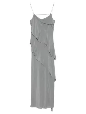 Patrizia Pepe Ruffled Maxi Dress - Grey