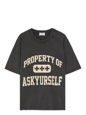 ASKYURSELF Logo-print Distressed Cotton T-shirt - Black