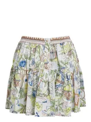 Maje Printed Mini Skirt - White