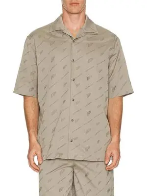 Off-White Jacquard Bowling Shirt In Neutral - Stone