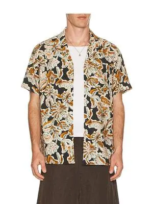 Scotch & Soda Printed Short Sleeve Shirt In . Also - Brown