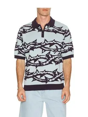 HUF Fantasies Knit Polo In . Also - Blue