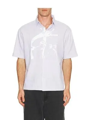 FORMER Vivian Boxy Stripe Shirt In . Also - Grey