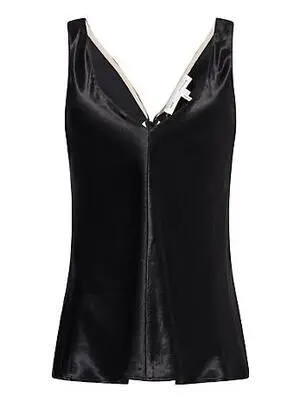 AGOLDE X Maria Mcmanus Deep V-neck Satin Tunic Top - Black