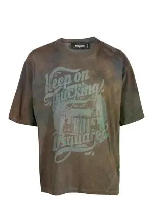 Dsquared2 Graphic-print Cotton T-shirt - Brown