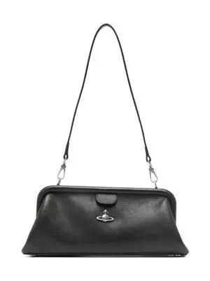 VIVIENNE WESTWOOD Jane Orb-plaque Grained-leather Shoulder Bag - Black
