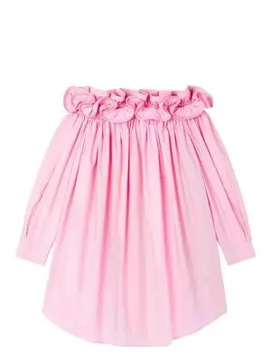 AZ FACTORY Theodora Ruffle-trim Cotton Minidress - Pink