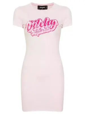 Dsquared2 Logo Mini Dress - Pink